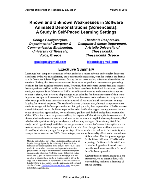 (PDF) Known and Unknown Weaknesses in Software Animated Demonstrations ...