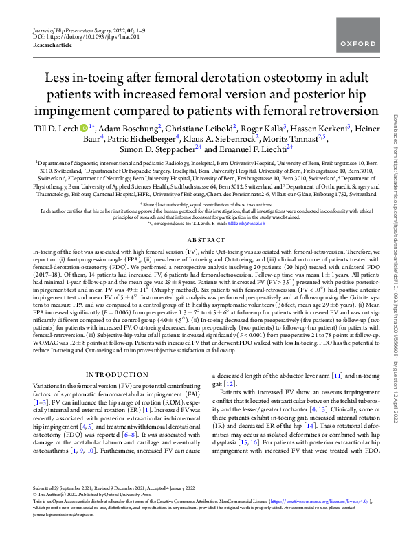 (PDF) Less in-toeing after femoral derotation osteotomy in adult ...