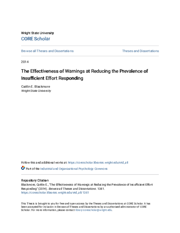 (PDF) The Effectiveness of Warnings at Reducing the Prevalence of ...