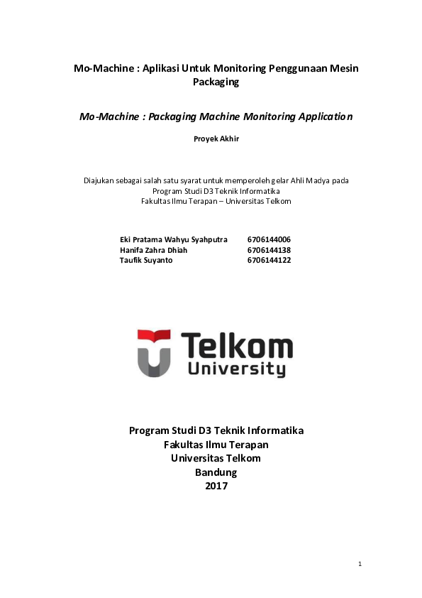 (PDF) Mo-Machine : Aplikasi Untuk Monitoring Penggunaan Mesin Packaging