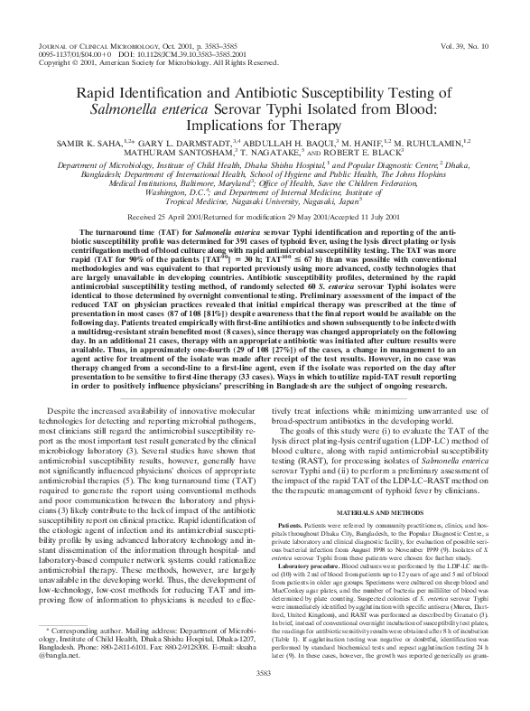 (PDF) Rapid Identification and Antibiotic Susceptibility Testing of ...