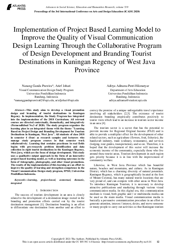 Pdf Enhancing Visual Communication Design Through Project Based Learning In Kuningan