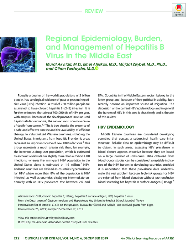 (PDF) Regional Epidemiology, Burden, and Management of Hepatitis B ...