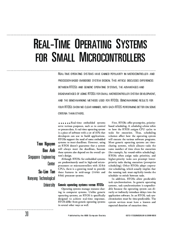 (PDF) Real-Time Operating Systems for Small Microcontrollers