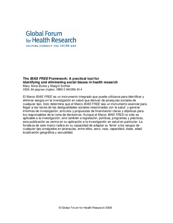 (PDF) The BIAS FREE Framework. A practical tool for identifying and ...