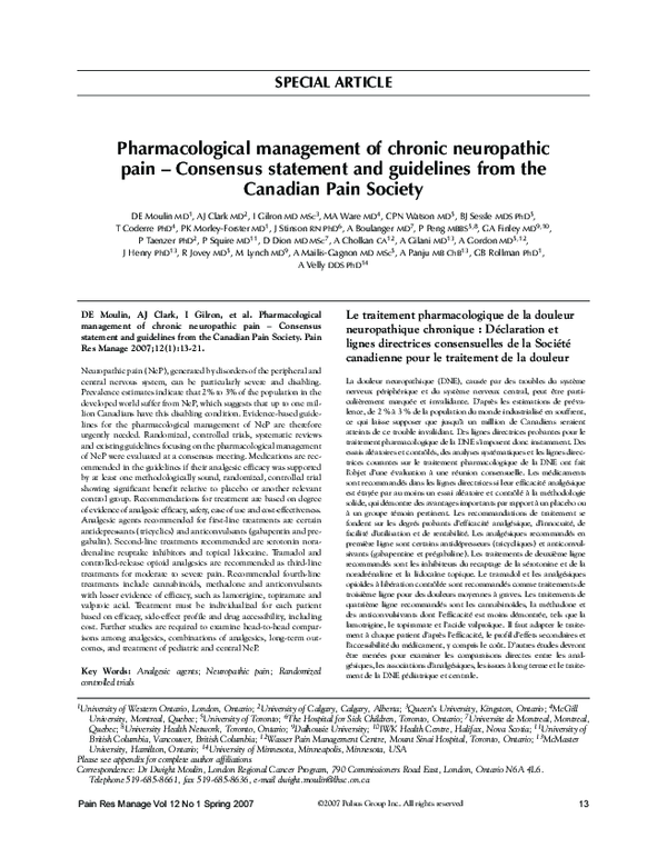 (PDF) Pharmacological Management of Chronic Neuropathic Pain ...