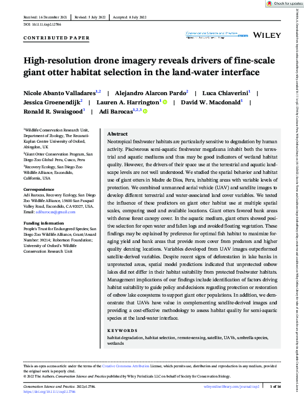 (PDF) High-resolution drone imagery reveals drivers of fine-scale giant ...