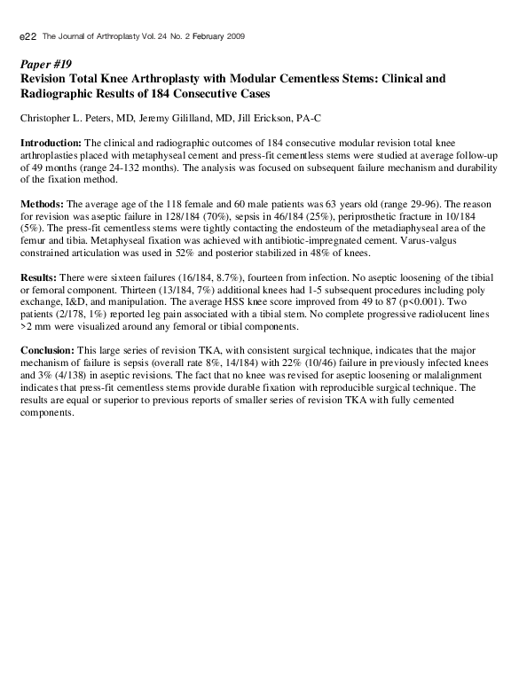 (PDF) Revision Total Knee Arthroplasty with Modular Cementless Stems ...