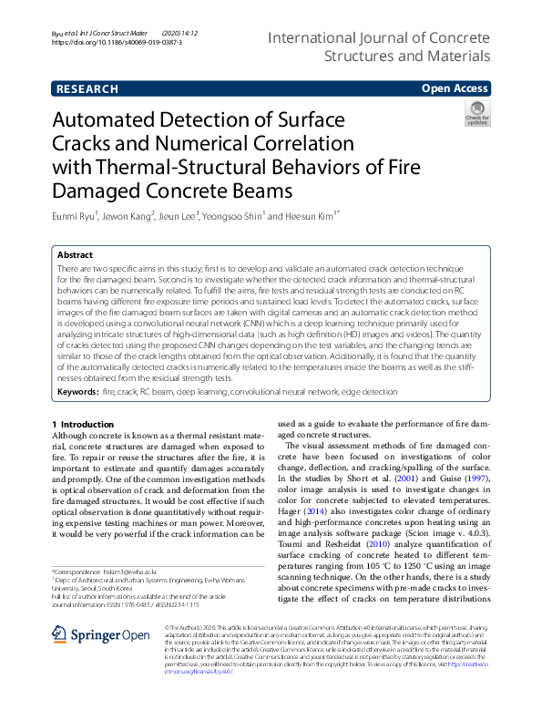 Pdf Automated Detection Of Surface Cracks And Numerical Correlation
