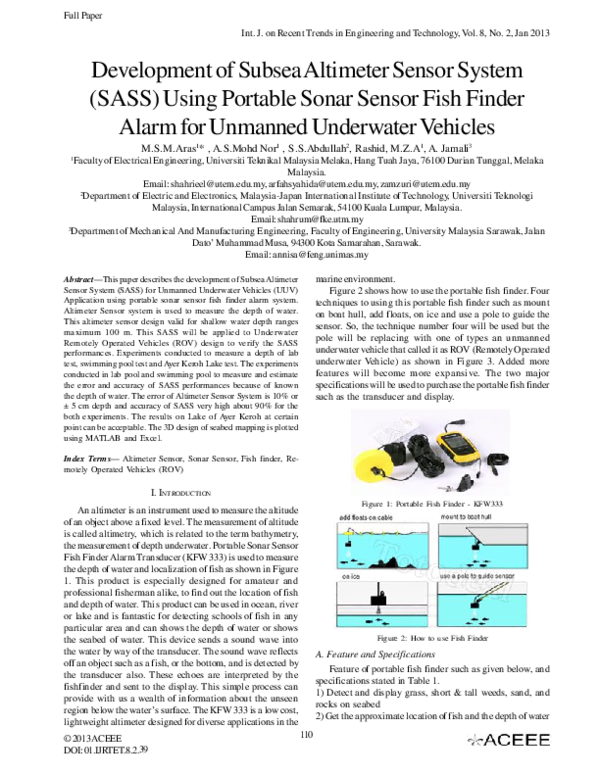 (PDF) Development of Subsea Altimeter Sensor System (SASS) using ...
