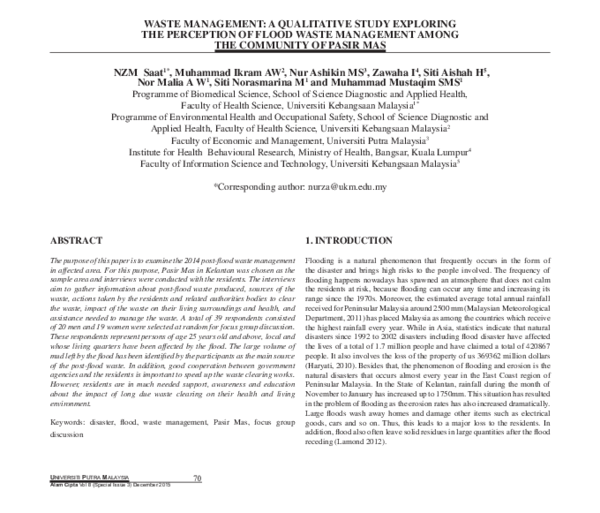 (PDF) Waste management: a qualitative study exploring the perception of ...