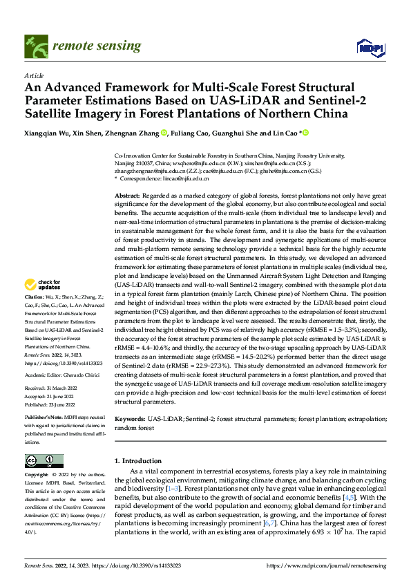 Pdf An Advanced Framework For Multi Scale Forest Structural Parameter