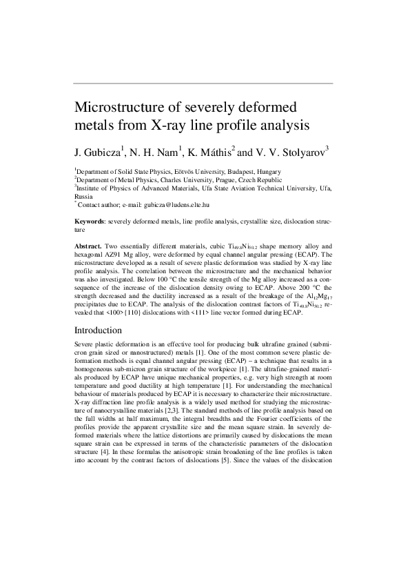 Microstructure of severely deformed metals from X-ray line profile analysis