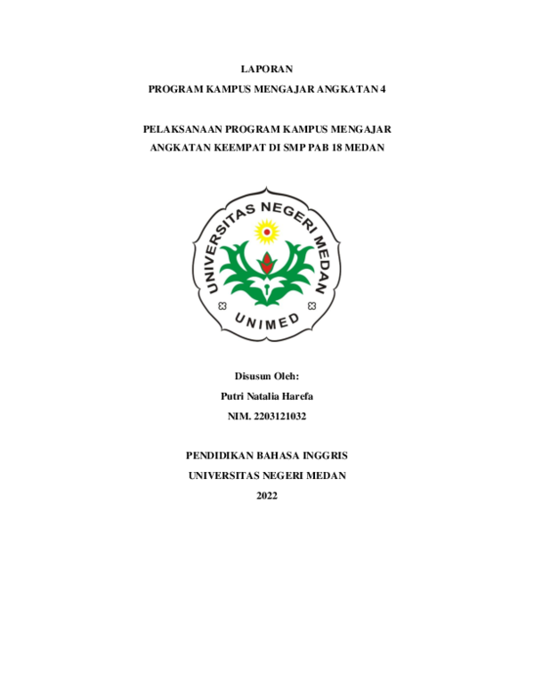 (PDF) Contoh Laporan Akhir KAMPUS MENGAJAR ANGKATAN 4 (Putri Natalia Harefa)