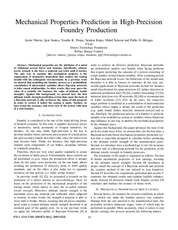 (PDF) Mechanical properties prediction in high-precision foundry production