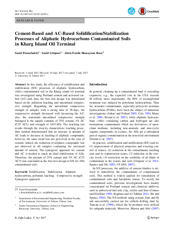 (PDF) Cement-Based and AC-Based Solidification/Stabilization Processes ...
