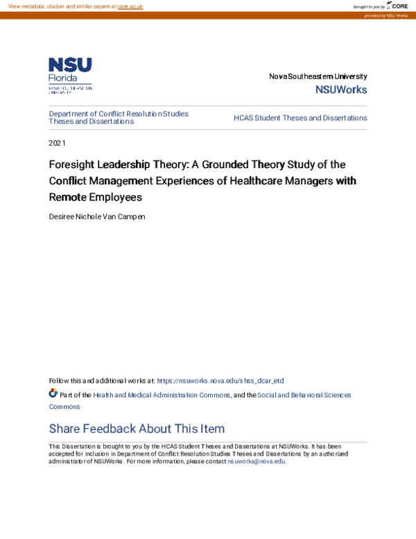 (PDF) Foresight Leadership Theory: A Grounded Theory Study of the ...