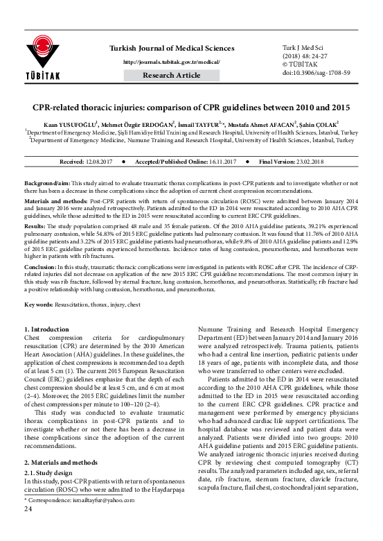 (PDF) CPR-related thoracic injuries: comparison of CPR guidelines ...