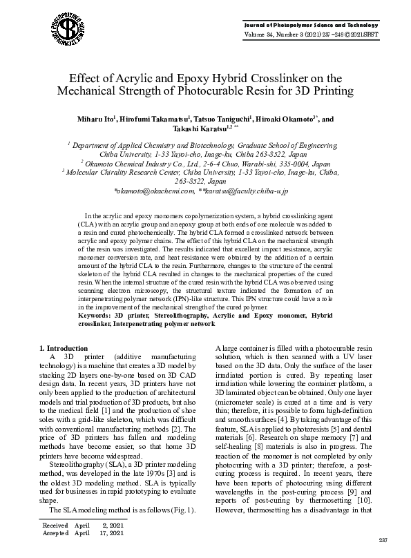 (PDF) Effect of Acrylic and Epoxy Hybrid Crosslinker on the Mechanical ...