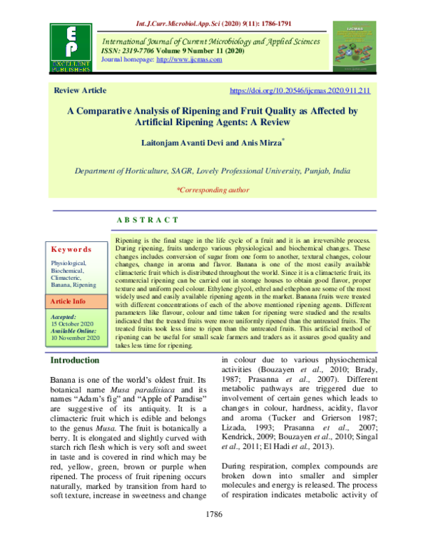 (PDF) A Comparative Analysis of Ripening and Fruit Quality as Affected by Artificial Ripening ...