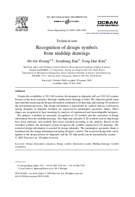 (PDF) Recognition of design symbols from midship drawings