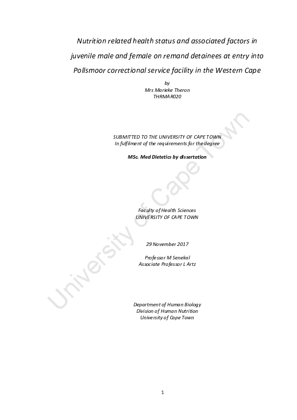 (PDF) Nutrition related health status and associated factors in ...