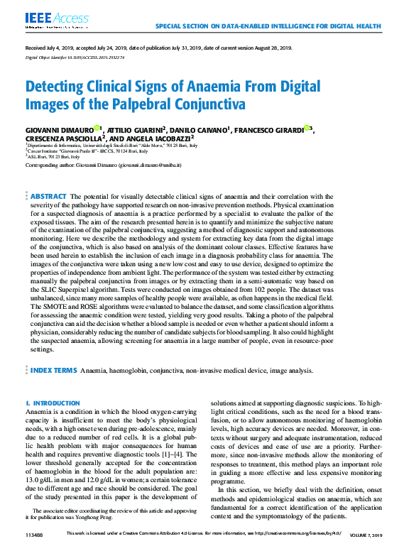 (PDF) Detecting Clinical Signs of Anaemia From Digital Images of the ...