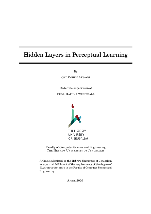 (PDF) Hidden Layers in Perceptual Learning