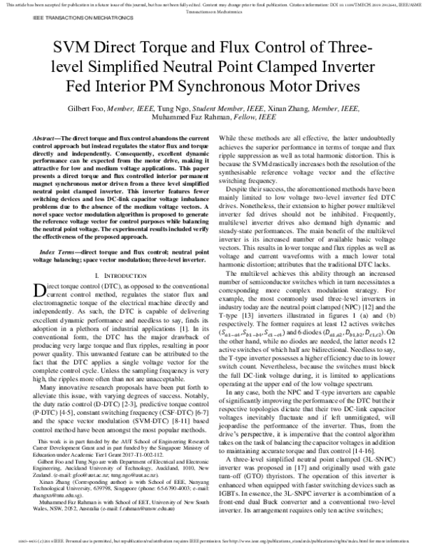 (PDF) SVM Direct Torque and Flux Control of Three-Level Simplified ...