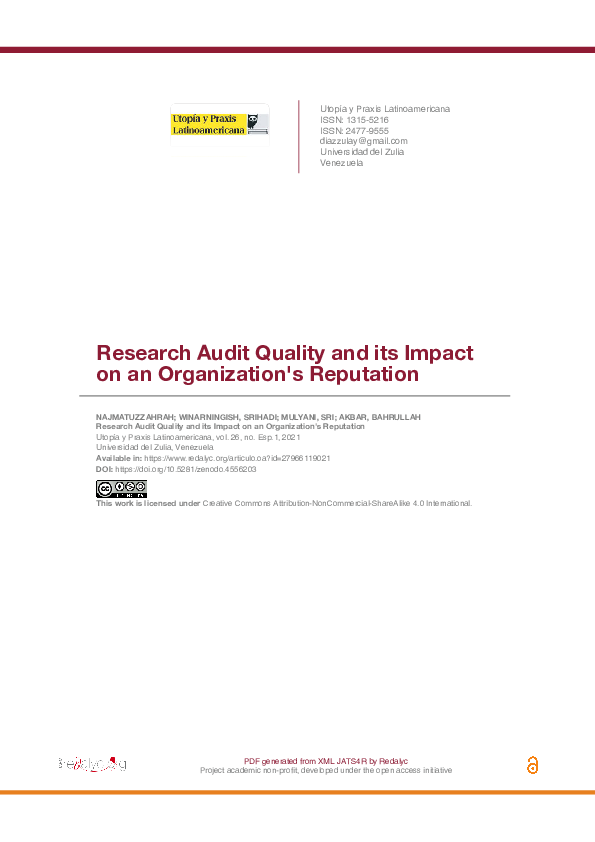 (PDF) Research Audit Quality and its Impact on an Organization's Reputation