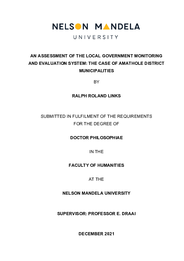 Doc Monitoring And Evaluation In Public Sector