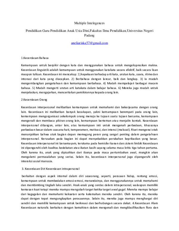 (PDF) Multiple Intelegences tugas anelia