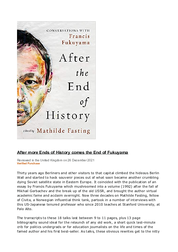 (DOC) After more Ends of History comes the End of Fukuyama