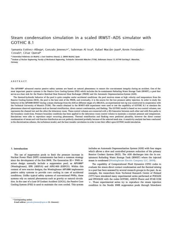 (PDF) Steam condensation simulation in a scaled IRWST-ADS simulator ...