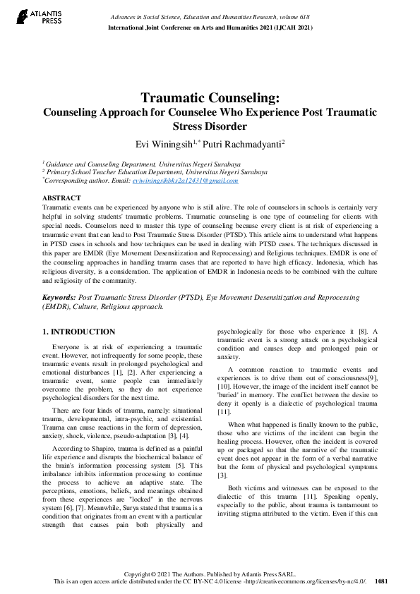 (PDF) Traumatic Counseling