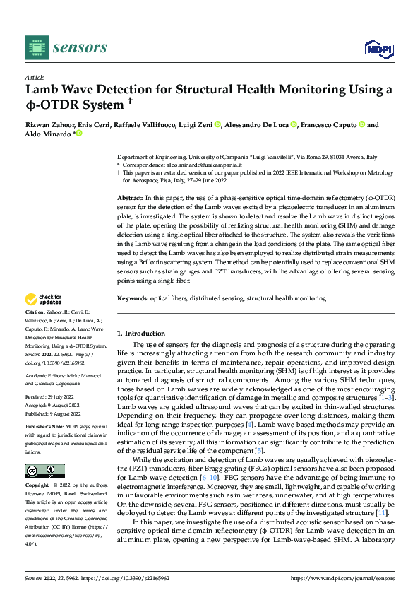 (PDF) Lamb Wave Detection for Structural Health Monitoring Using a ϕ-OTDR System
