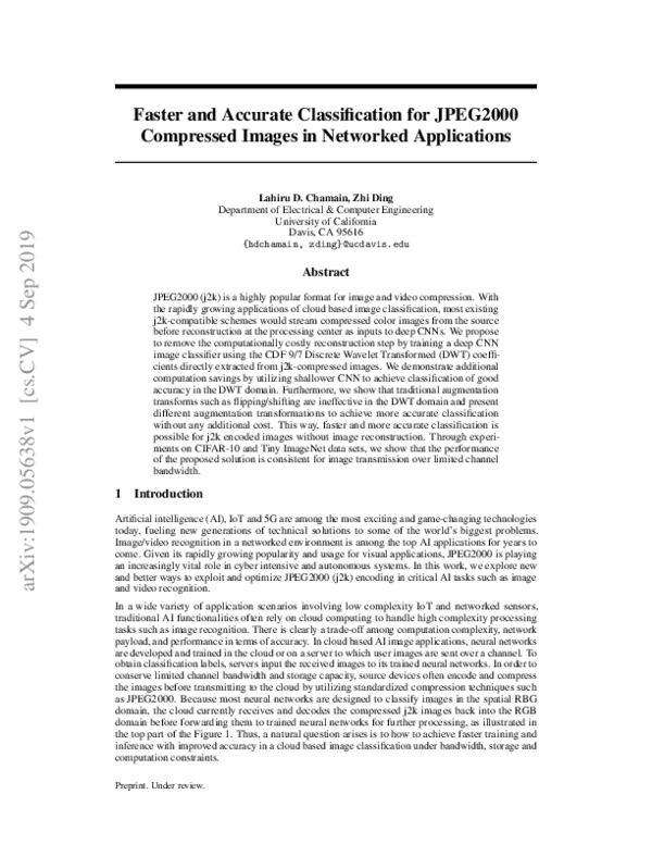 (PDF) Faster and Accurate Classification for JPEG2000 Compressed Images in Networked ...