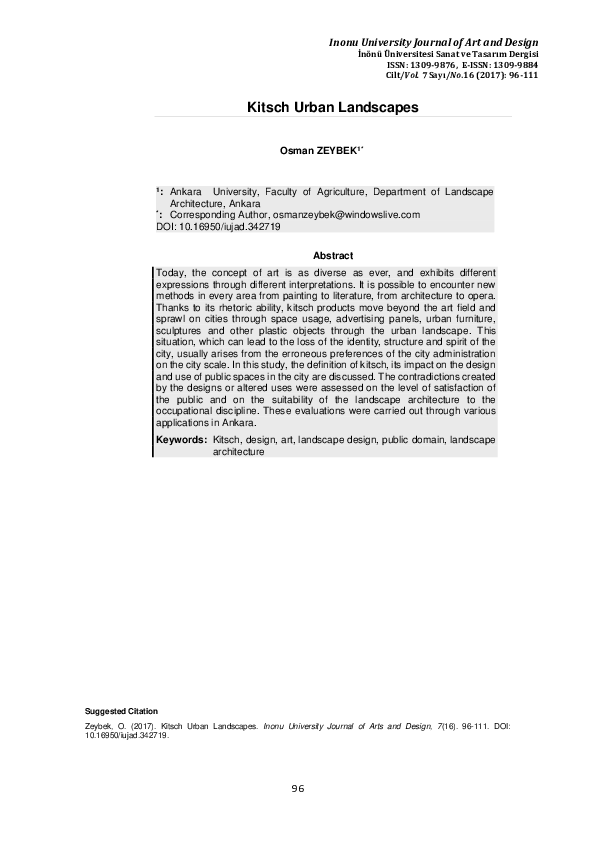 (PDF) Kent Peyzajında Kitsch