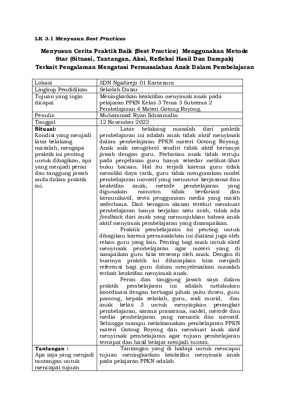 (DOC) Menyusun Cerita Praktik Baik (Best Practice) Menggunakan Metode ...