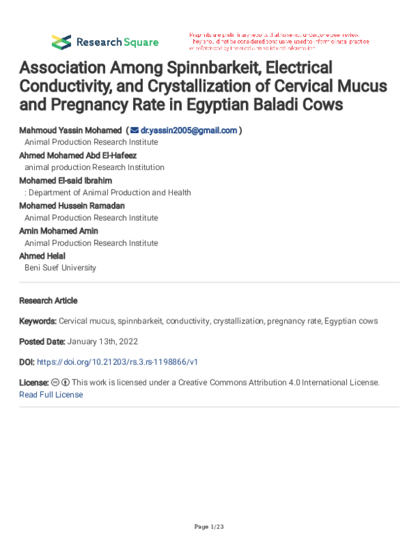 Association Among Spinnbarkeit, Electrical Conductivity, and ...