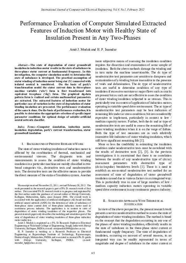 Pdf Performance Evaluation Of Computer Simulated Extracted Features