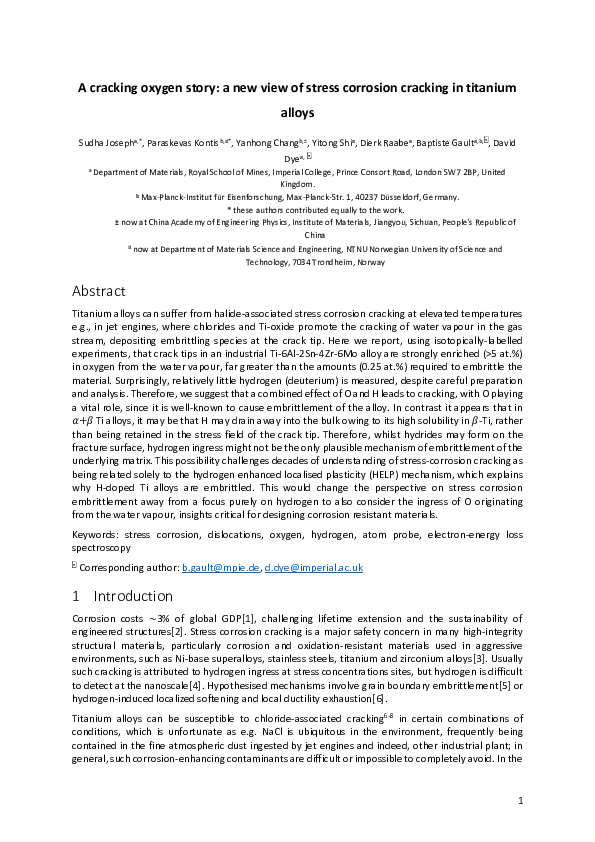 (PDF) A cracking oxygen story: A new view of stress corrosion cracking ...