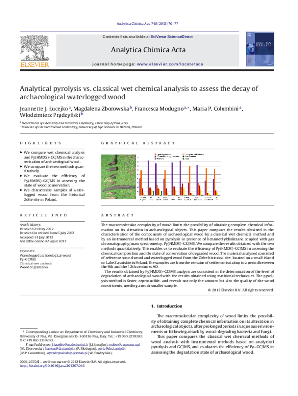 (PDF) Analytical pyrolysis vs. classical wet chemical analysis to ...