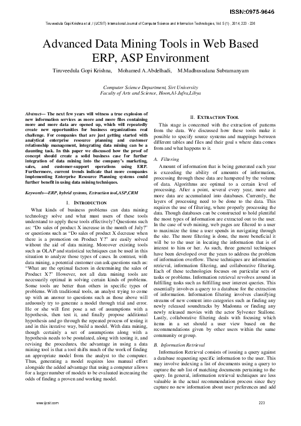 (PDF) Advanced Data Mining Tools in Web Based ERP , ASP Environment | mohamed abdelhadi ...
