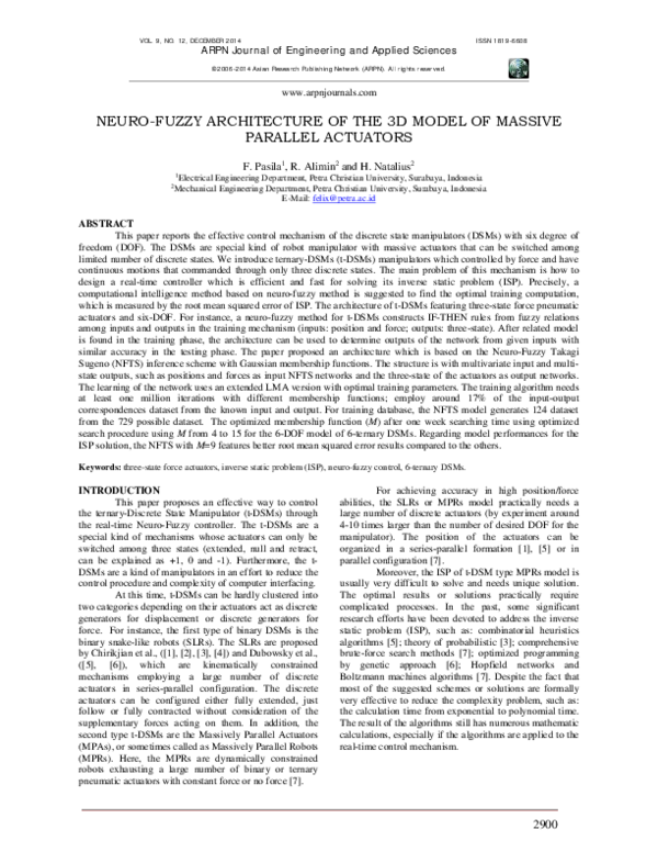 (PDF) Neuro-Fuzzy Architecture of the 3D Model of Massive Parallel Actuators