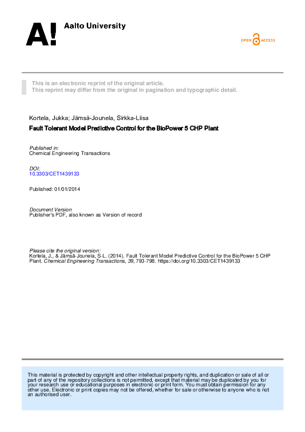 Pdf Model Predictive Control For Biopower Combined Heat And Power