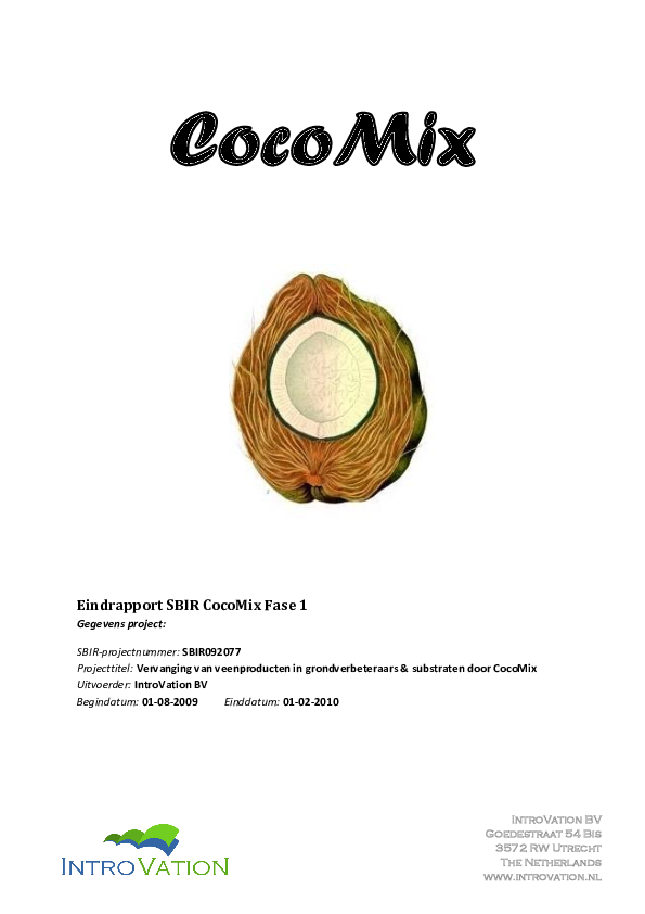 (PDF) CocoMix : Eindrapport SBIR CocoMix Fase 1