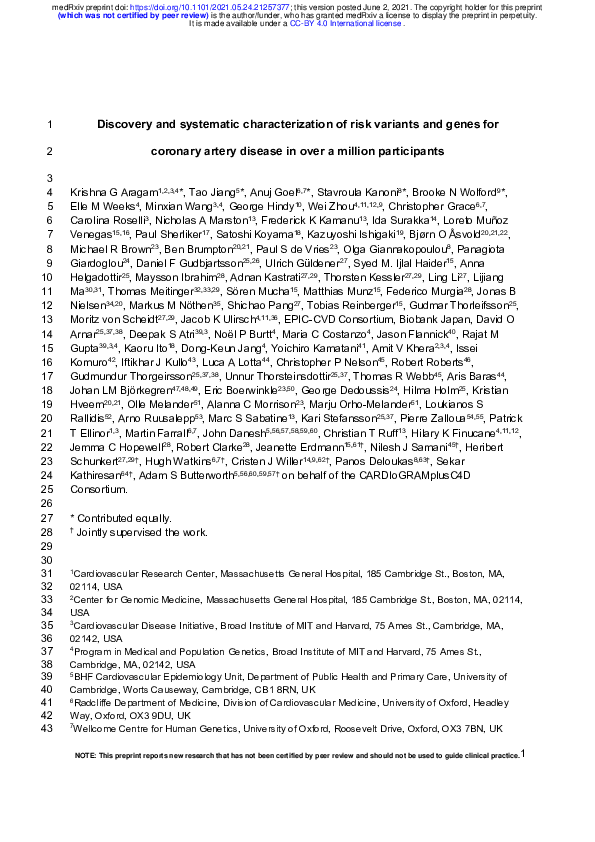(PDF) Discovery and systematic characterization of risk variants and ...
