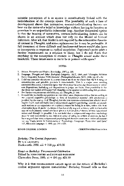 (PDF) Berkeley: The Central Arguments