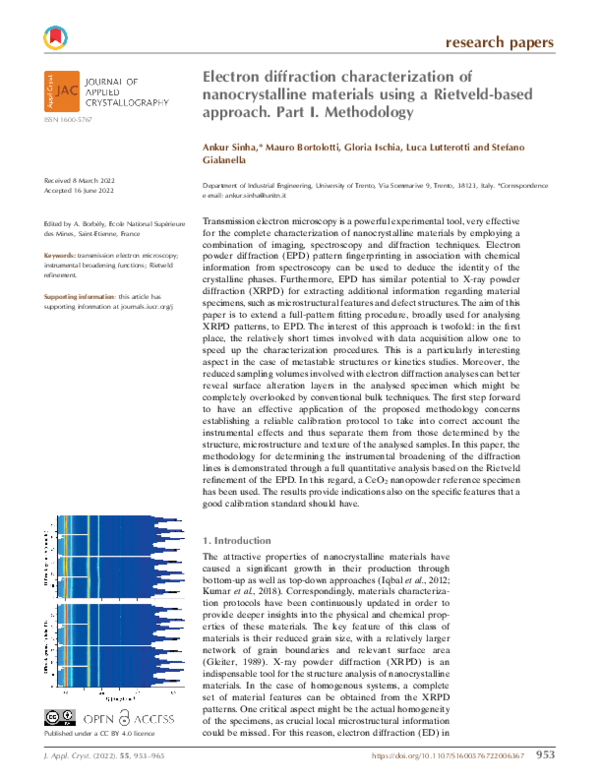 (PDF) Electron diffraction characterization of nanocrystalline materials using a Rietveld-based ...